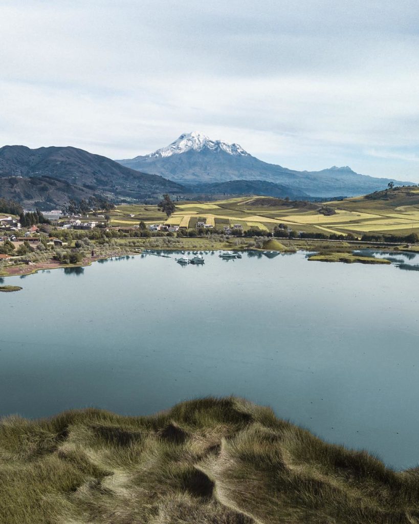 CHIMBORAZO espectacular toma desde la Laguna de Colta El Riobambeño ...